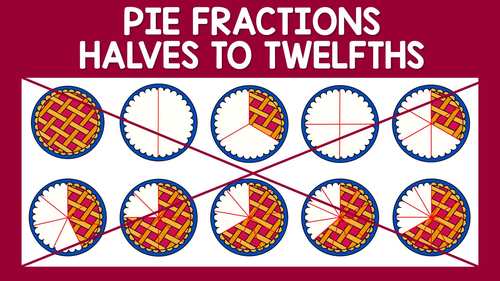 Animated GIFs Math Pie Fractions Halves to Twelfths | TPT