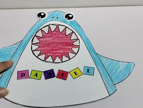 Shark Week Name Craft Coloring Activities Bulletin Board Ocean Animal ...