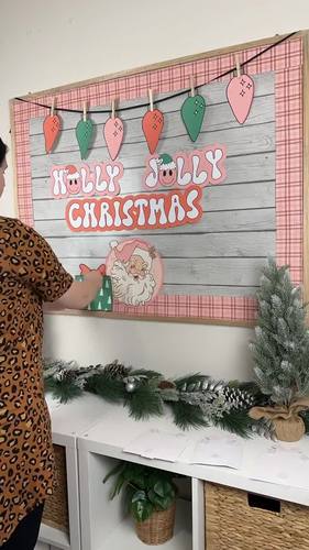 Christmas Bulletin Board Kit | Retro Santa by Learning with Kiki