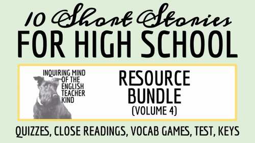 High School Short Story Quizzes, Worksheets, Vocabulary Games, and Test ...
