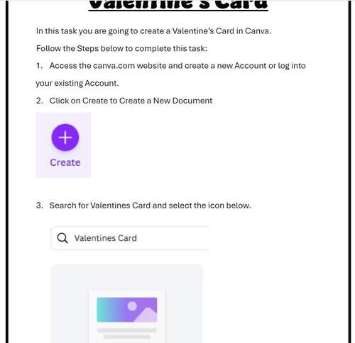 Valentine's Card in Canva – Digital Design Activity for Students 4th ...