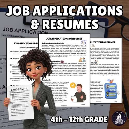 Job Applications & Resumes | Financial Literacy | Reading Comprehension