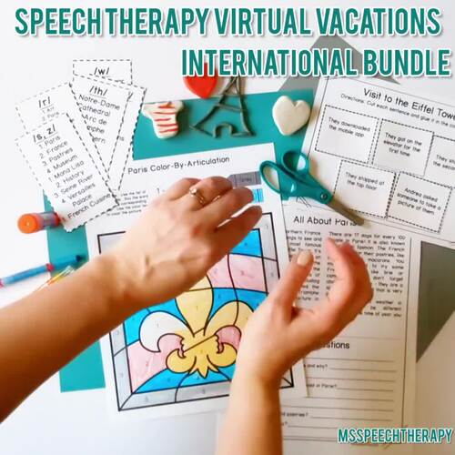Speech Therapy Virtual Vacations - International Bundle - mixed groups