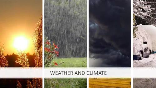 Weather & Climate [Powerpoint, Video, Slides Lesson] by Teacher In the Six