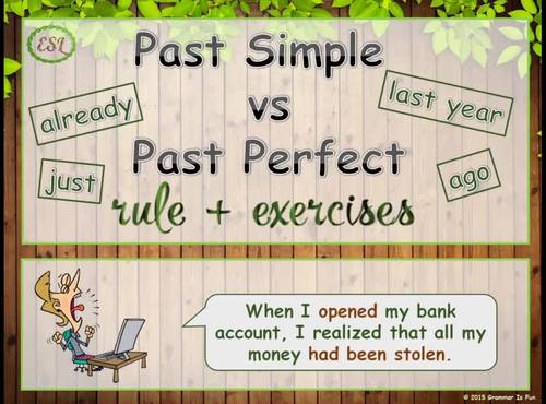 ESL Past Perfect vs Past Simple - PowerPoint rule + exercises by ...