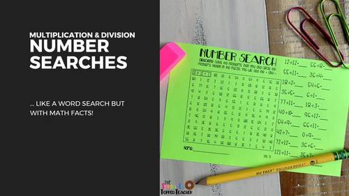 Multiplication and Division Math Facts Fluency - Number Search Games