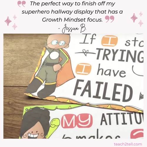 Growth Mindset Posters Editable Inspirational Quotes Superhero ...