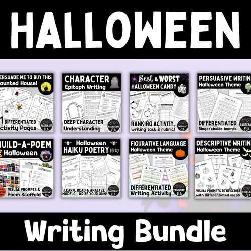 Halloween Writing BUNDLE of Spooky Creative and Persuasive Activities