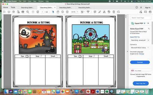 Describing Settings Bundle by Mrs Jones' Class | TPT