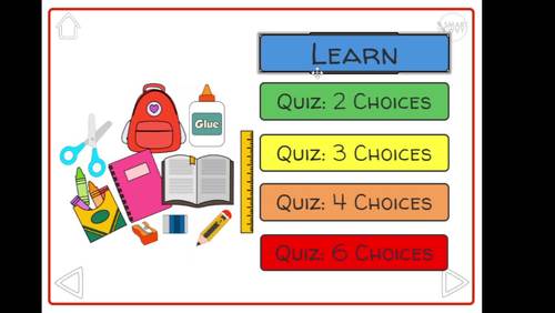 10 School Supplies Boom Cards with cheering for ESL, Special Education