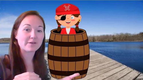 GREEN SCREEN Pirate Goes Pop Game for Distance Learning/Open-Ended