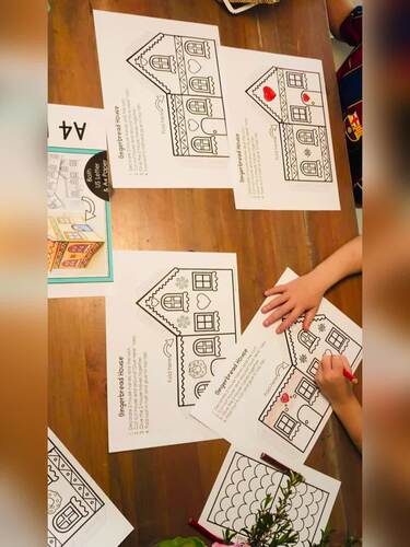 Build a Gingerbread House Cut & Paste Craft - Traditional Design in ...