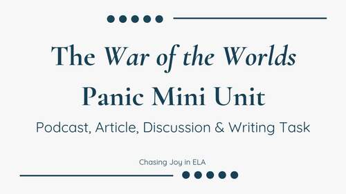 Media Literacy Mini Unit War of the Worlds Podcast, Article, Discussion ...