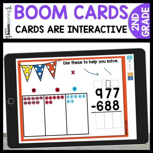 3 Digit Subtraction with Regrouping using Boom Cards | TPT