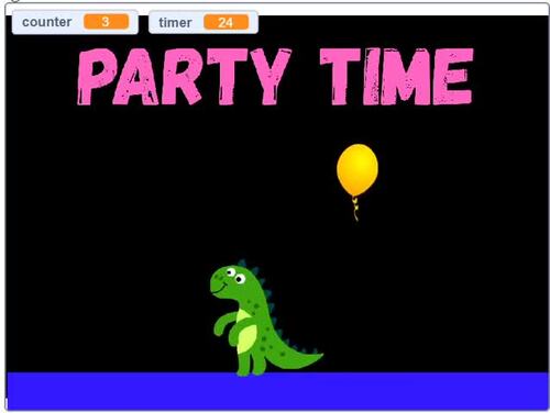 Party Balloon Collector Game in Scratch – Fun Coding Game Grades 6-10