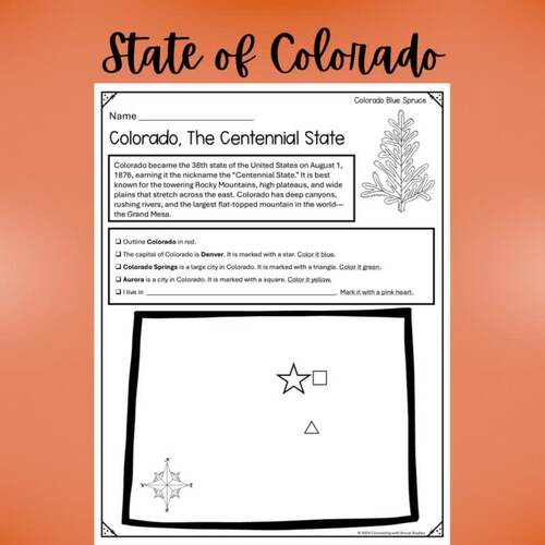 Colorado Map Worksheets - Find and Color Activities! | TPT