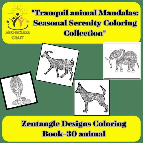 Animal Mandala and Zentangle Designs Coloring Book-30 animal coloring pages