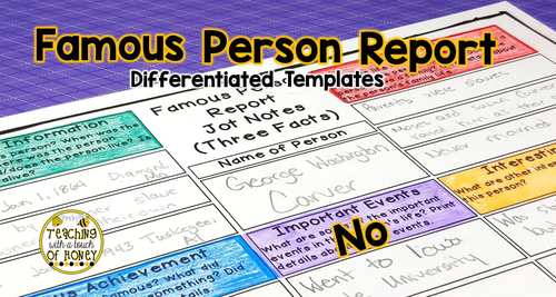 Biography Templates | Research Templates For Kids | Information Report