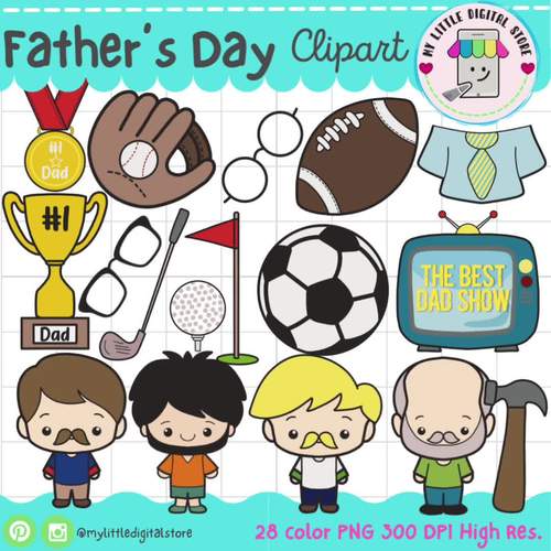 Father’s Day Clipart by MyLittleDigitalStore | TPT