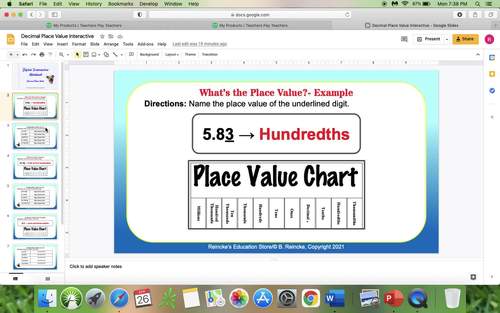 Decimal Place Value Digital Activity (Google Slides) | TPT