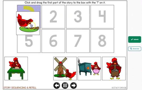 The Little Red Hen Speech Therapy Language Literacy Activities BOOM™ CARDS