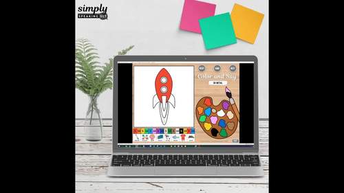Color and Say Transport No Print Speech Teletherapy PowerPoint Game