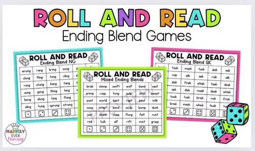 Ending Consonant Blends | Roll and Read Fluency Practice Games | TPT