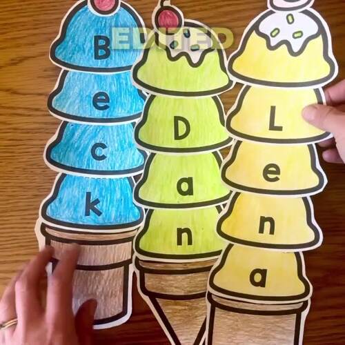 Ice Cream Name Craft Editable, Summer, End of Year Activities Pre-K ...