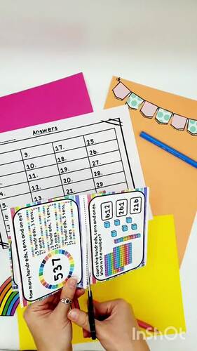 Place Value Hundreds Tens and Ones Worksheet Task Card Bundle 1st Grade