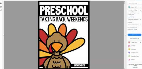 November Taking Back Weekends (Preschool, TK, Sped, Kindergarten) by ...