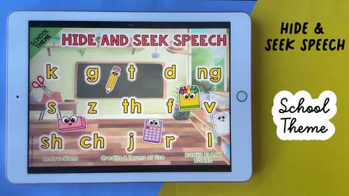 Hide & Seek Speech - Articulation Game - School Theme - Boom Cards ...