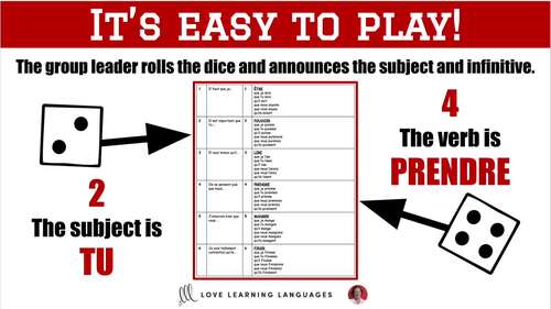 French Present Subjunctive Conjugation Review Dice Game - Le Subjonctif