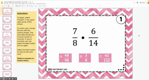 Multiplying Dividing Fractions Digital Task Cards and Quiz | TpT