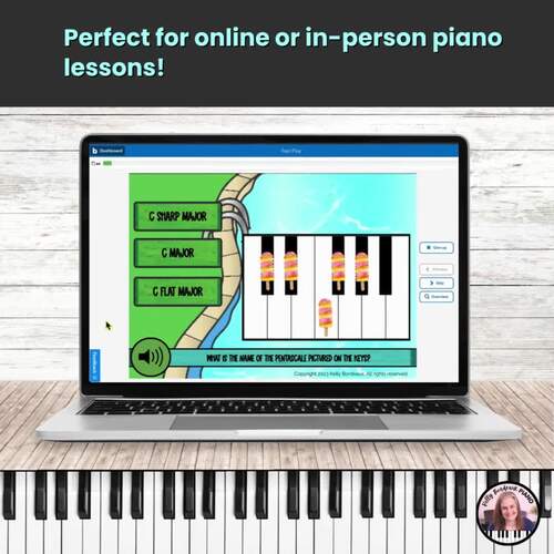 Naming Major 5-Finger Scales on the Piano Keys BOOM™ Cards Digital Activity