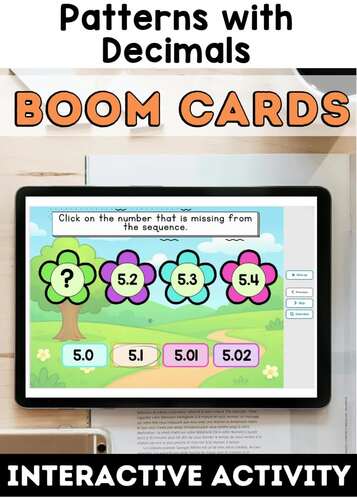Finding Missing Decimal Values | Boom Cards™ | Decimal Sequences Practice