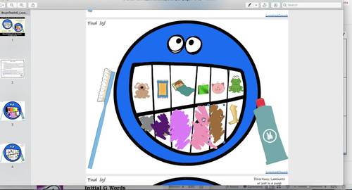 NO PRINT Articulation /g/ Brush Your Teeth Activity All Positions