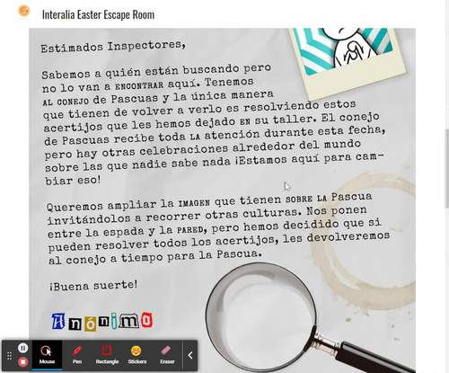 Escape Room PASCUA - Digital interactive Spanish activities and games ...
