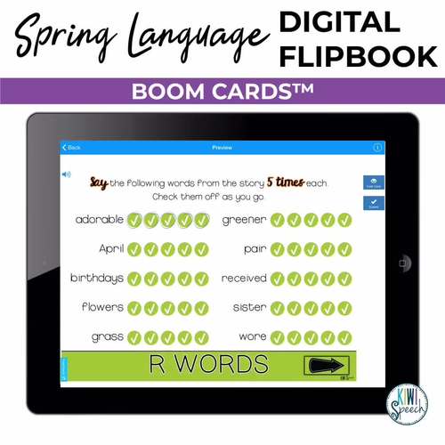 Spring Receptive & Expressive Language DIGITAL Flip Books - BOOM Cards