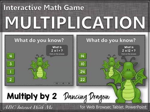 Multiplication Multiply by 2 Interactive Math Game {Dancing Dragon}
