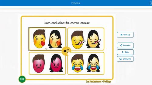 Spanish Boom Cards: Los Sentimientos -Feelings (Spelling & Listening ...