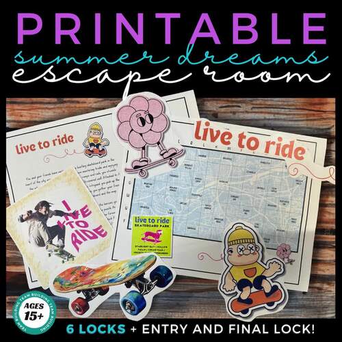 PRINTABLE Summer Escape, Team-Building Middle & High School, Puzzle Game