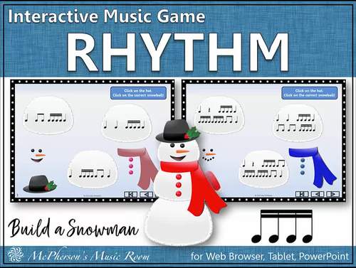 Winter Music | Sixteenth Notes Interactive Rhythm Game {Build a Snowman}
