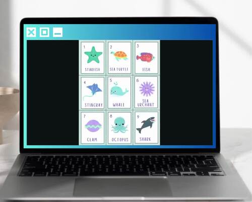 Under the Sea Bingo Game & Ocean Animal Activity Bundle, Playing Card Deck