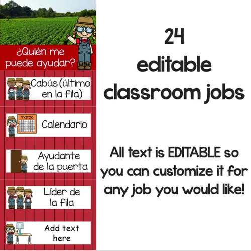 Classroom Jobs | Editable Classroom Jobs in Spanish | Trabajos del ...