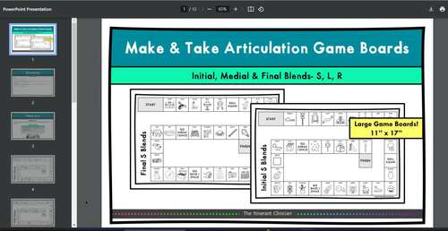 Articulation Games S Blends, R Blends, L Blends Speech Therapy, Home ...