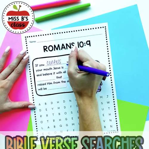 Bible Verse Search Practice Worksheets for Lent, Holy Week, and Easter