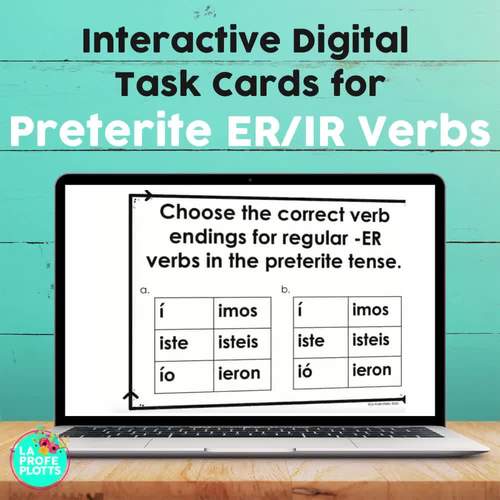 Preterite ER and IR Verbs Spanish Boom Cards Spanish Digital Task Card ...
