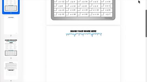 8th Grade Math Review Solving Multistep Inequalities Independent ...
