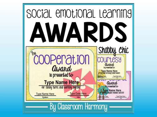 Shabby Chic Character Ed Awards | 70 Character Traits, SEL Classroom ...