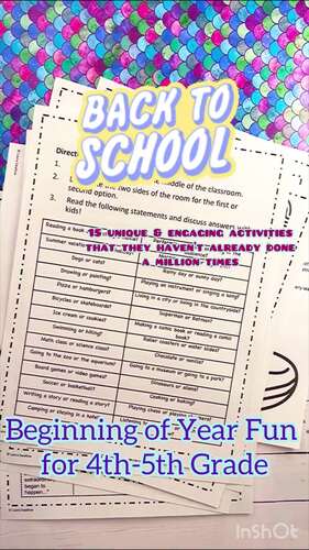 15 No Prep Fun & Easy First Week of School Activities Back to School ...
